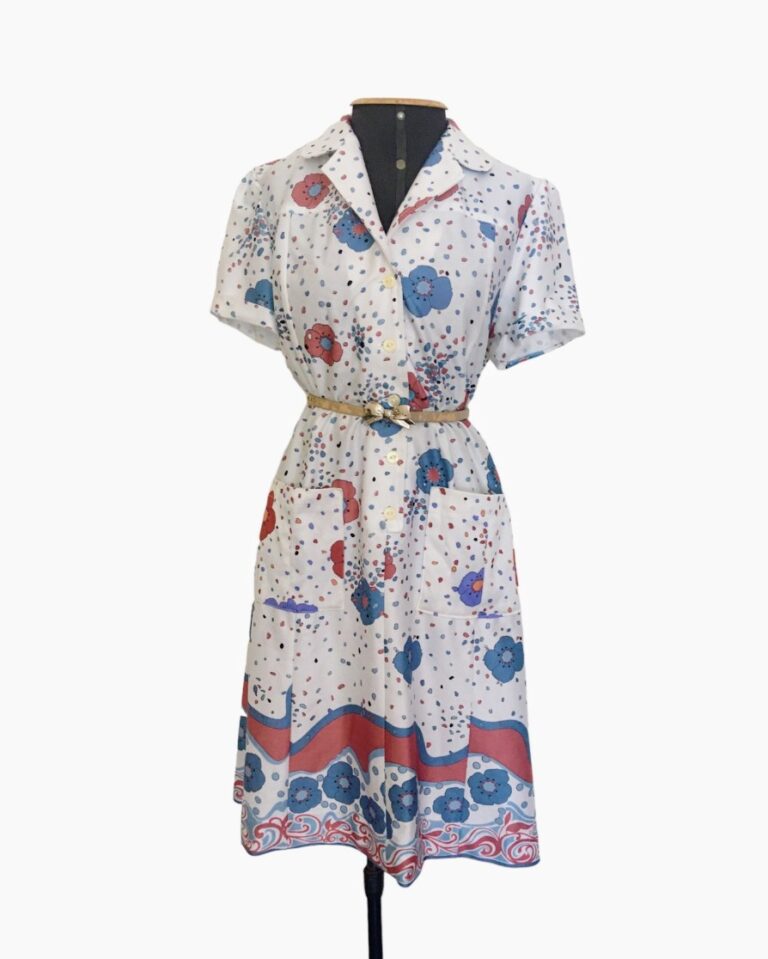 Vestido Vintage anos 70 Estampado – Que Chuchu