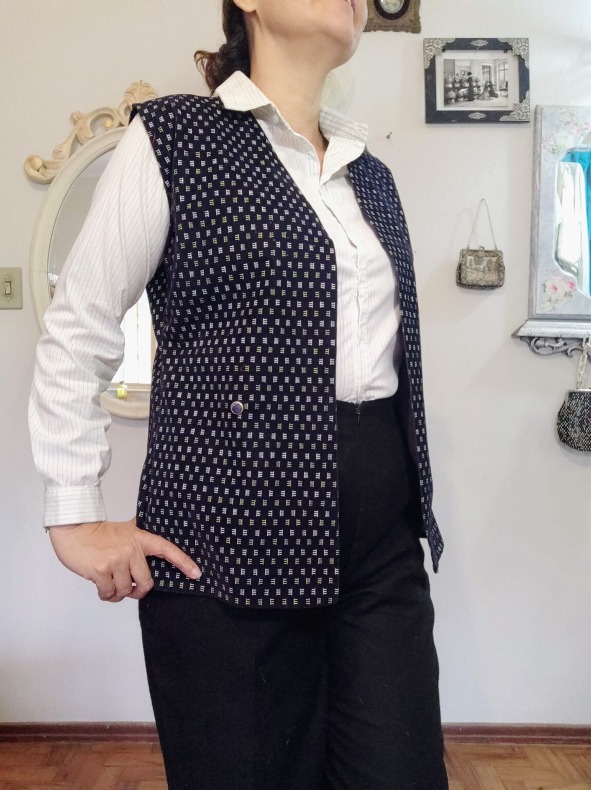 Colete Vintage anos 70 em veludo – Que Chuchu