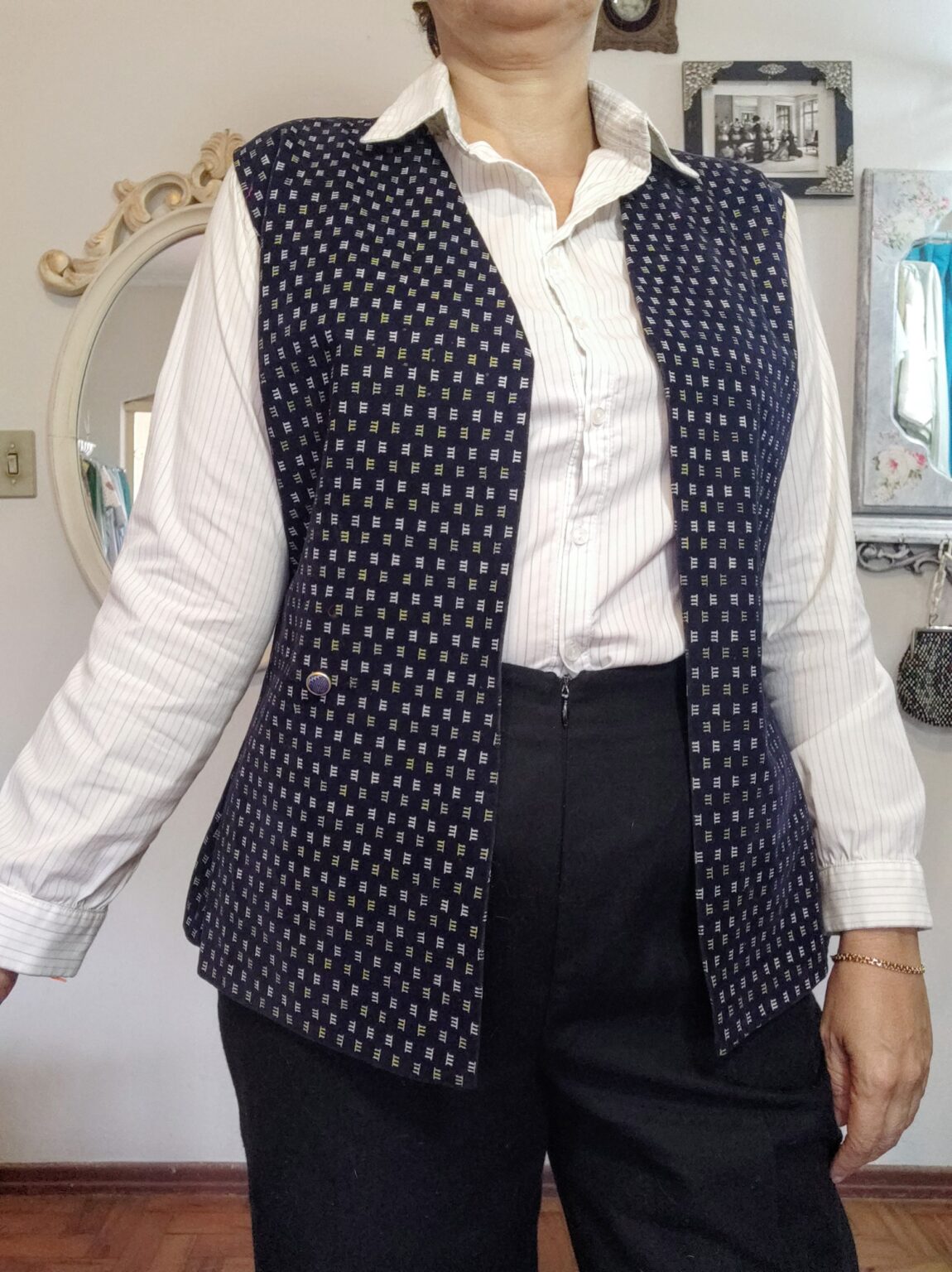 Colete Vintage anos 70 em veludo – Que Chuchu