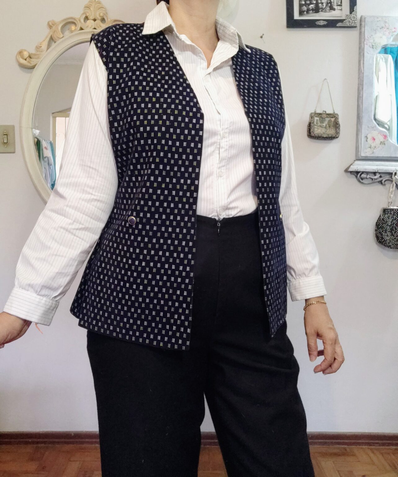 Colete Vintage anos 70 em veludo – Que Chuchu